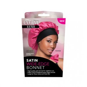Evolve Luxe Satin Wide Edge Bonnet Fuchsia - MyKurls.nl